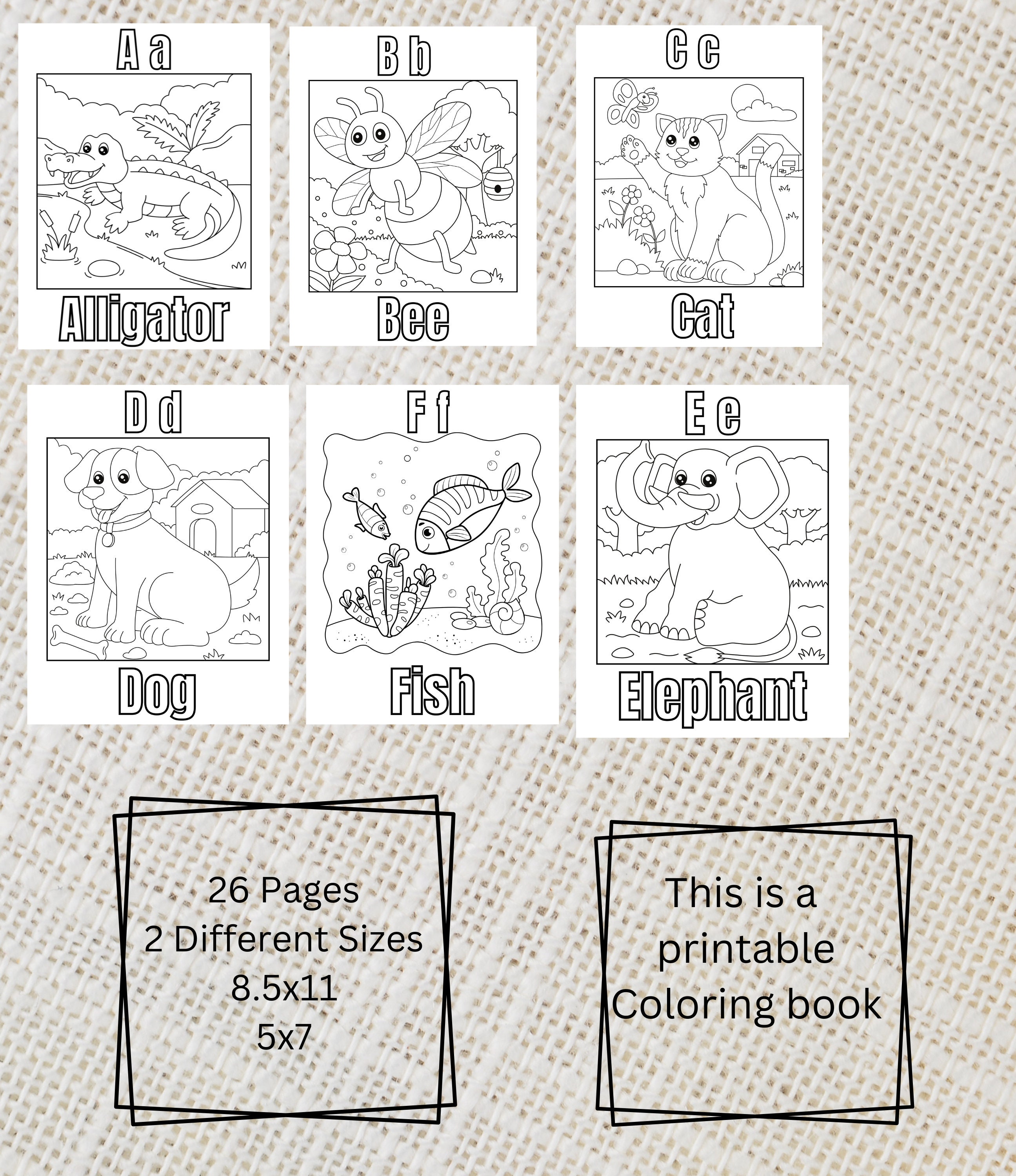 Animal Alphabet Coloring Book. - Etsy