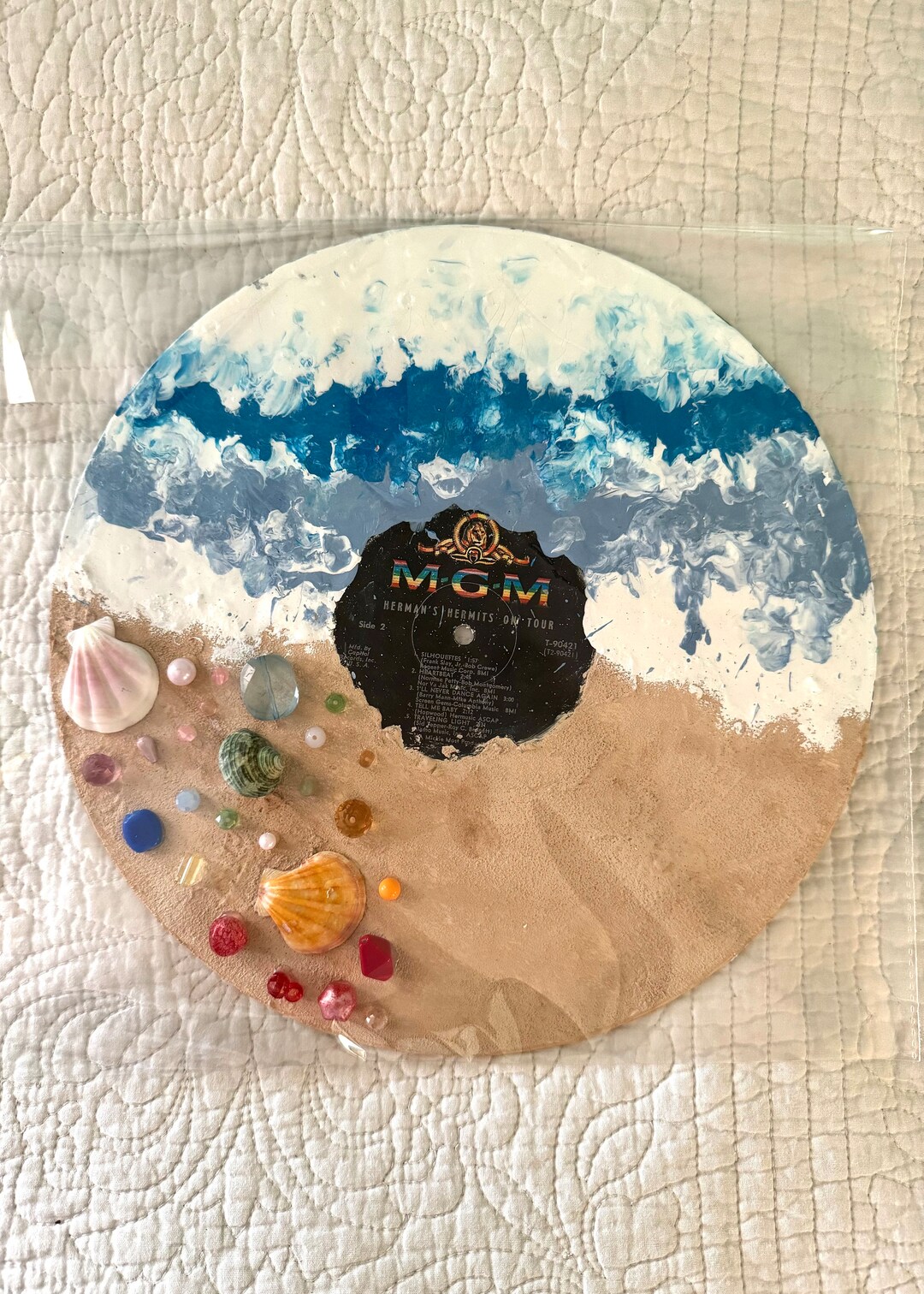Blue Ocean Themed Painted Records! 12x12” - Etsy