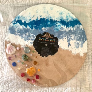 Blue Ocean Themed Painted Records! 12x12” - Etsy