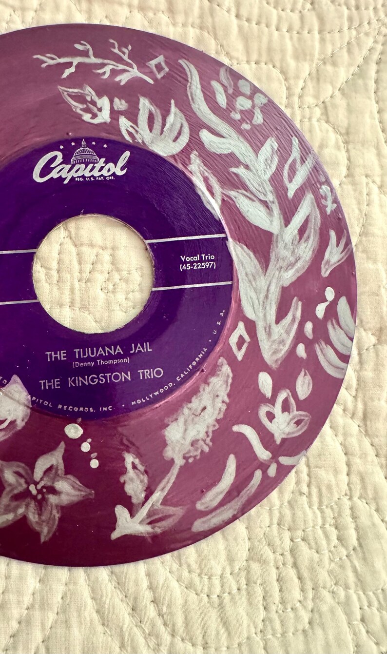 Painted Vinyl - “purple Floral” *glow in the Dark* - Etsy