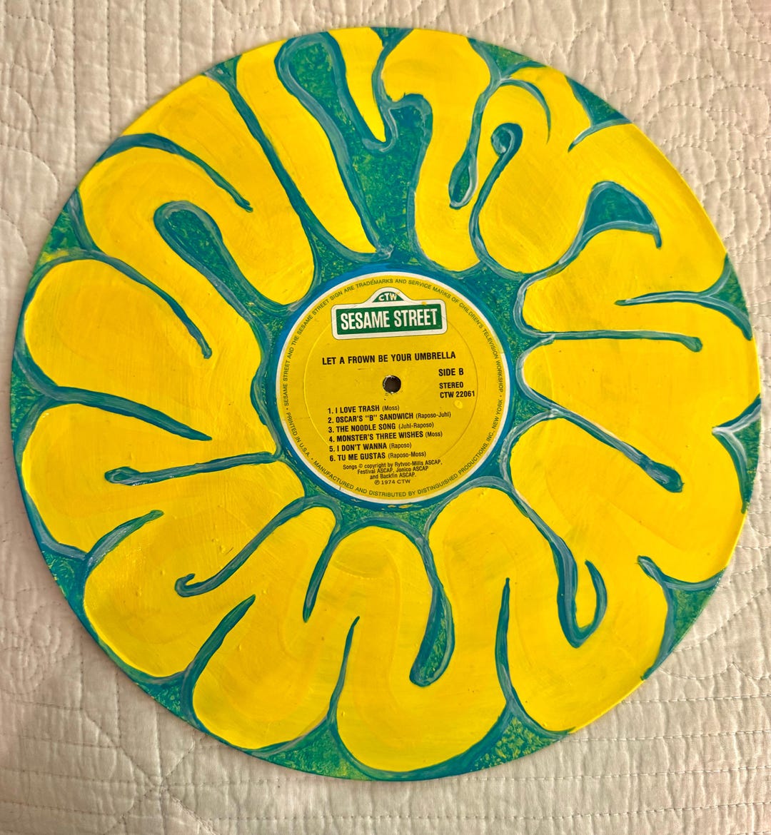 Painted Vinyl - “funky Sesame Street ” - Etsy