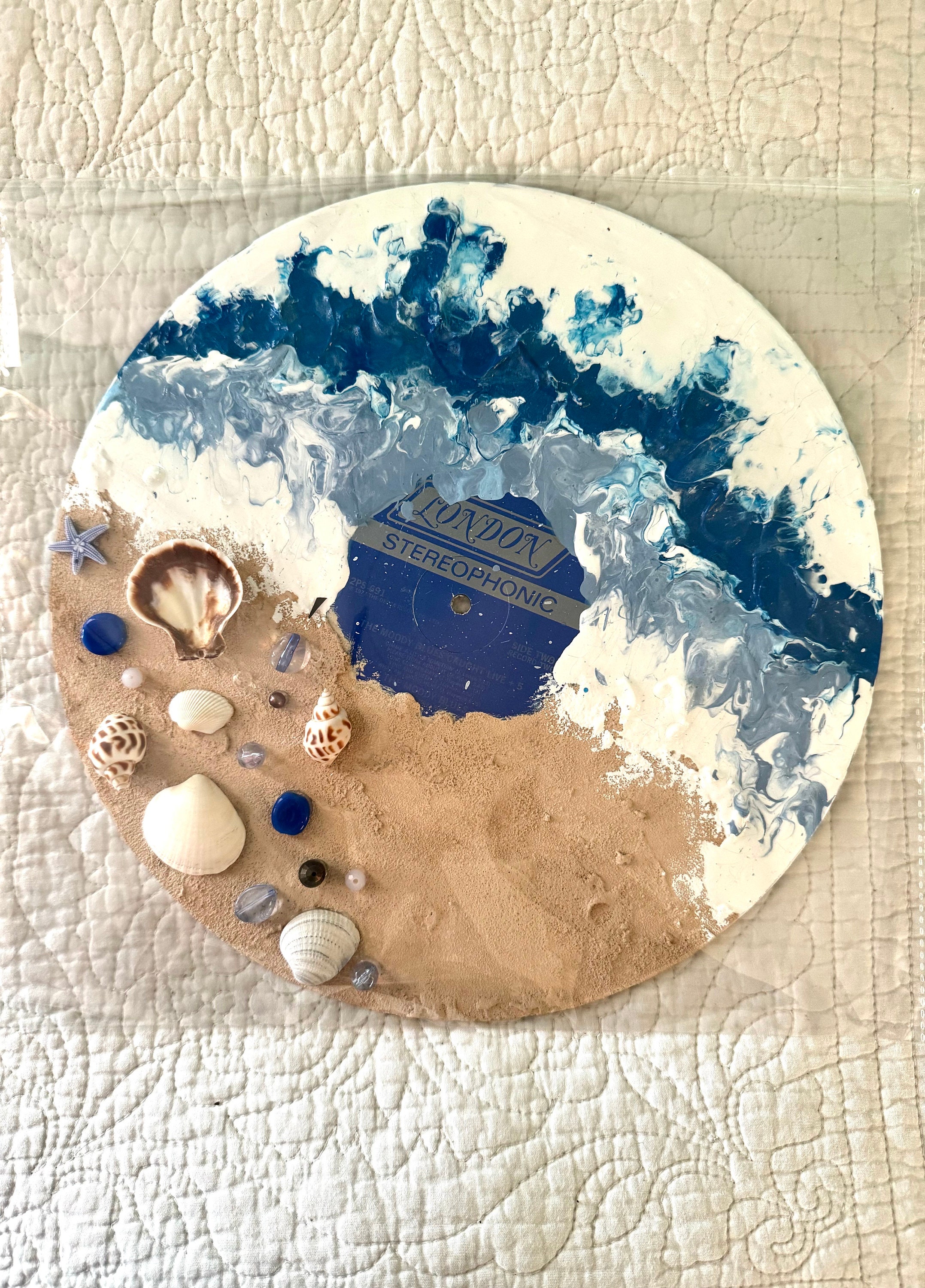 Blue Ocean Themed Painted Records! 12x12” - Etsy