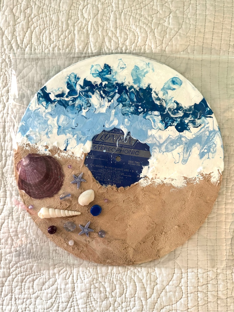 Blue Ocean Themed Painted Records! 12x12” - Etsy