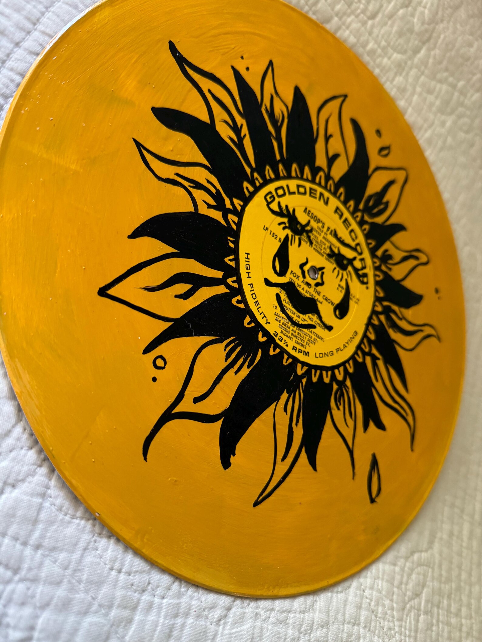 Painted Vinyl “sad Sunflower” - Etsy