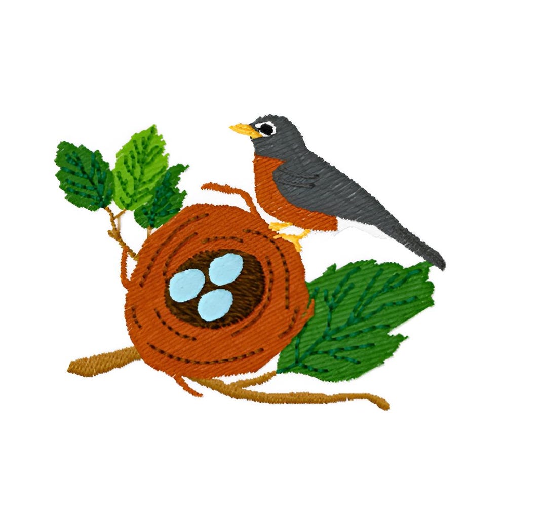 Robins Nest Machine Embroidery Design - Etsy