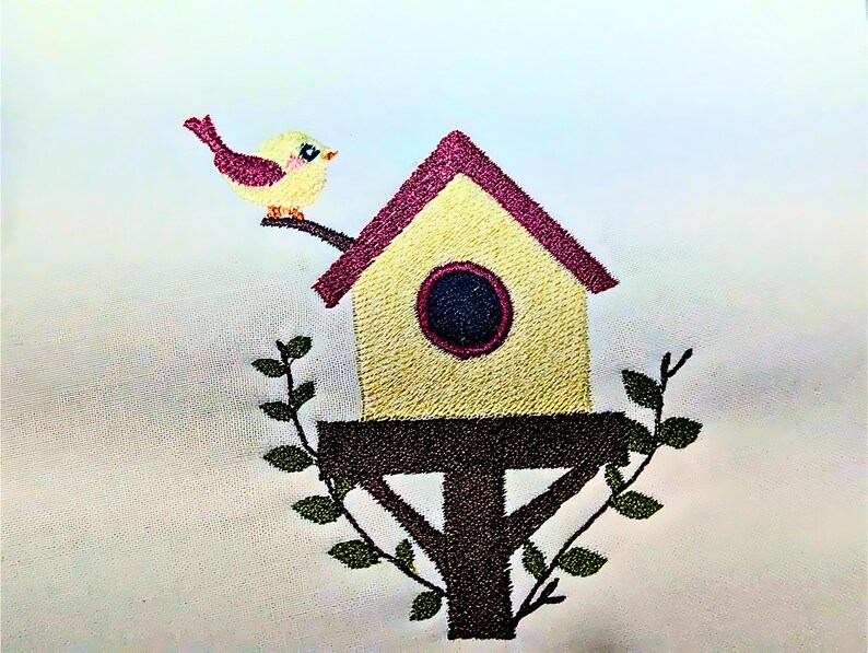 Birdhouse Machine Embroidery Design - Etsy