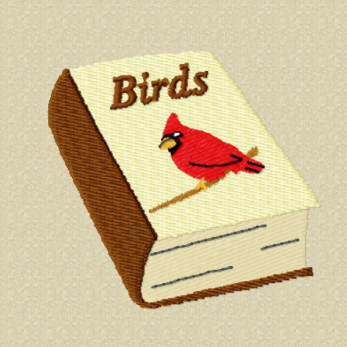 Cardinal Book Machine Embroidery Design - Etsy