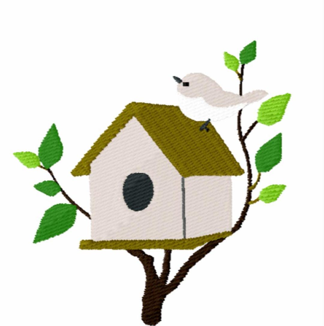 Bird House Machine Embroidery Design - Etsy