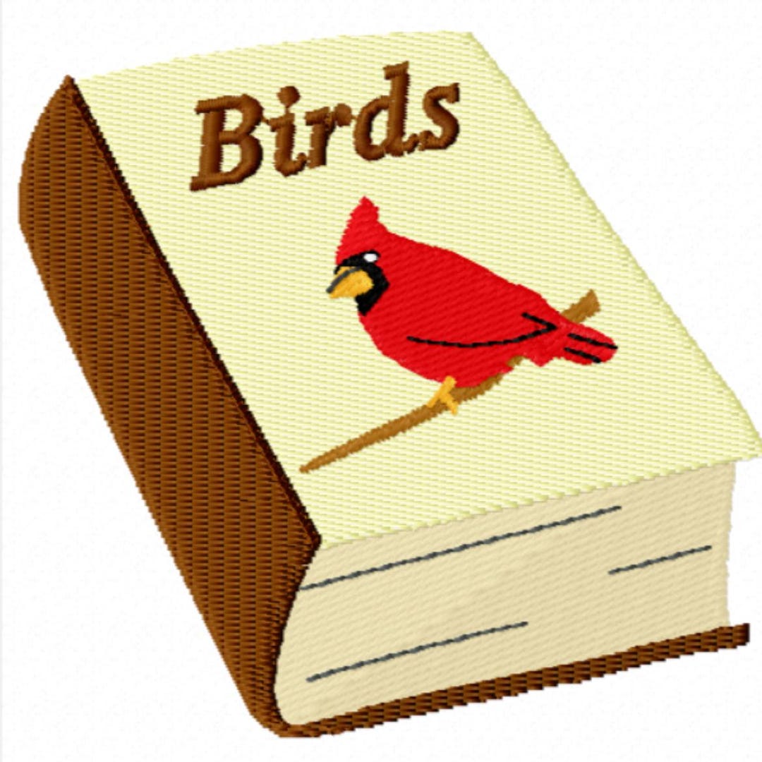 Cardinal Book Machine Embroidery Design - Etsy