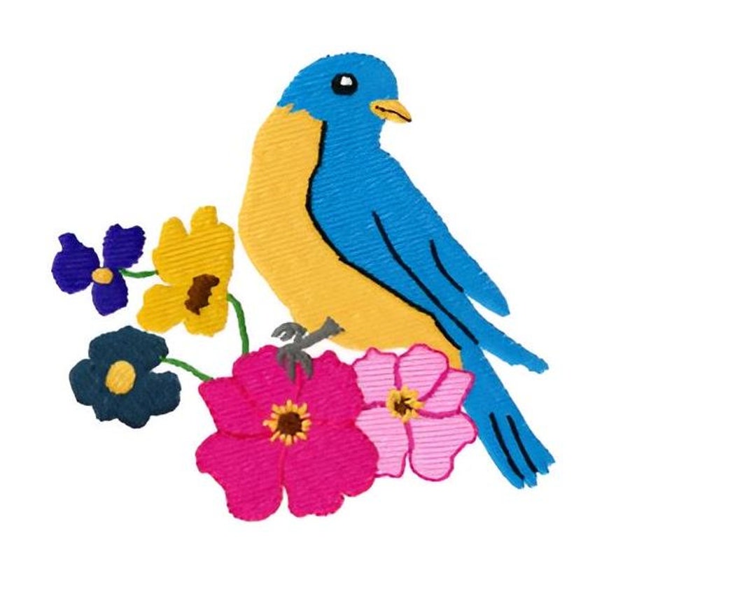Bluebird Machine Embroidery Design - Etsy