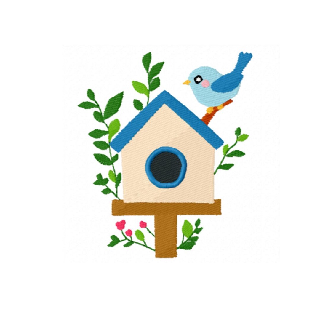 Birdhouse Machine Embroidery Design - Etsy