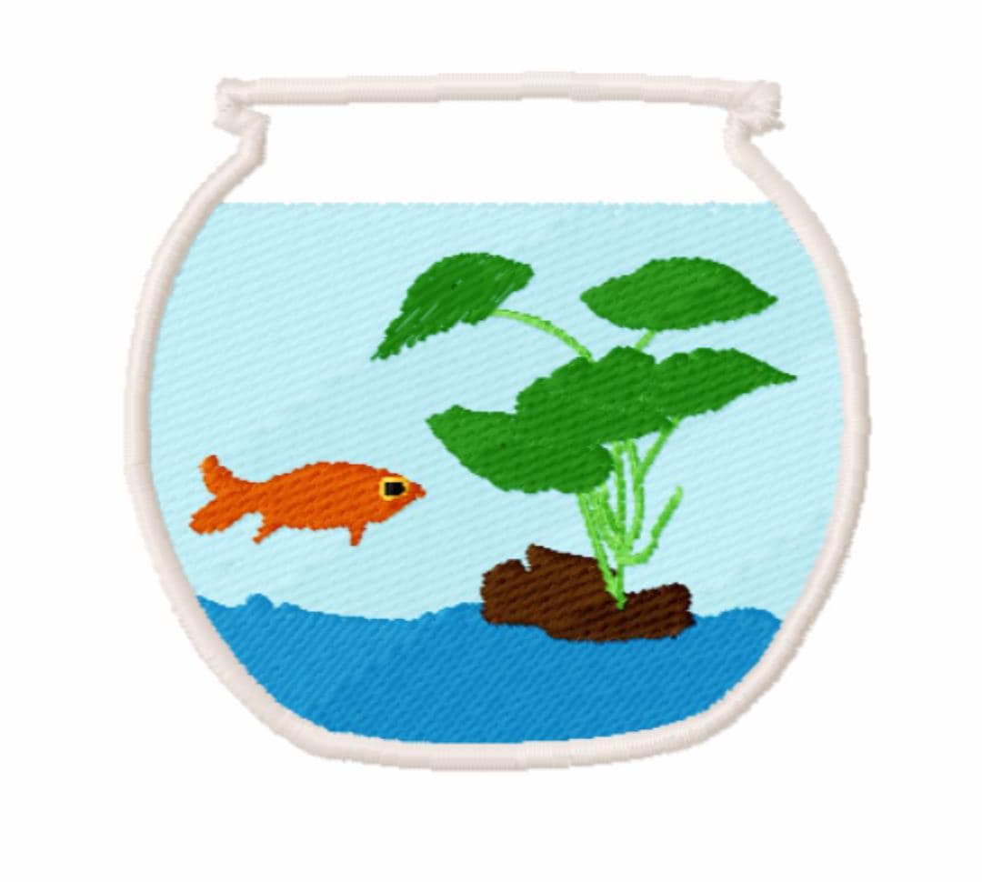 Fish Bowl Machine Embroidery Design - Etsy