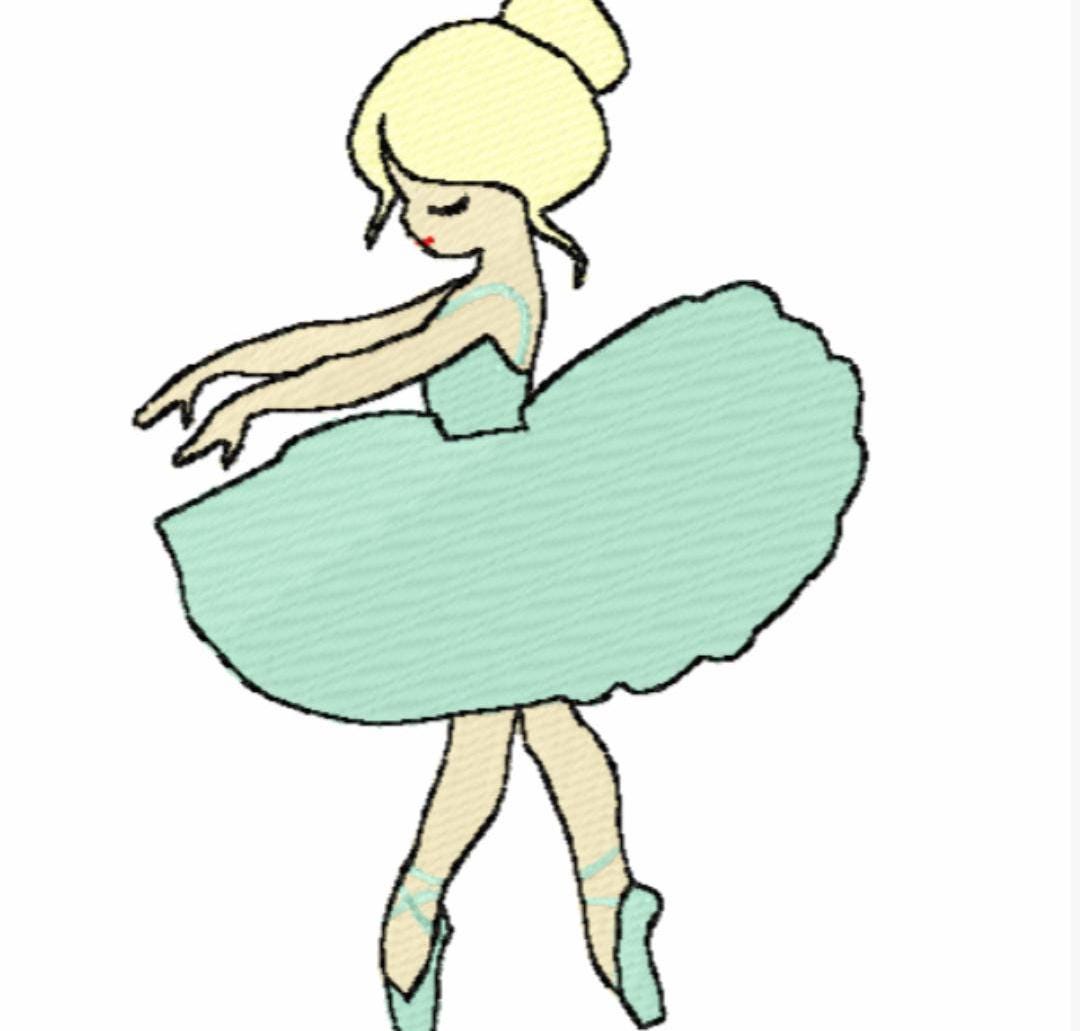 Ballerina Machine Embroidery Design - Etsy