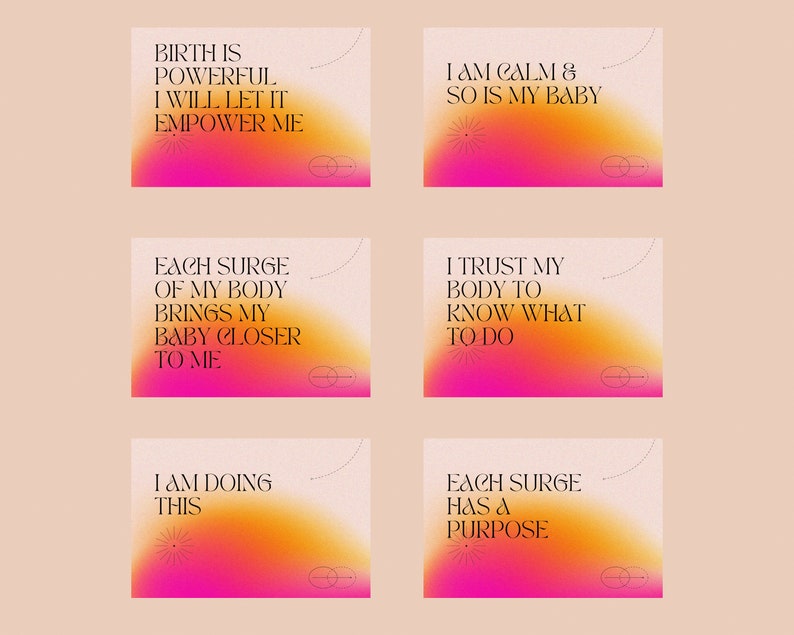 Birth Affirmation Cards - Instant Download - 20 Cards - Etsy