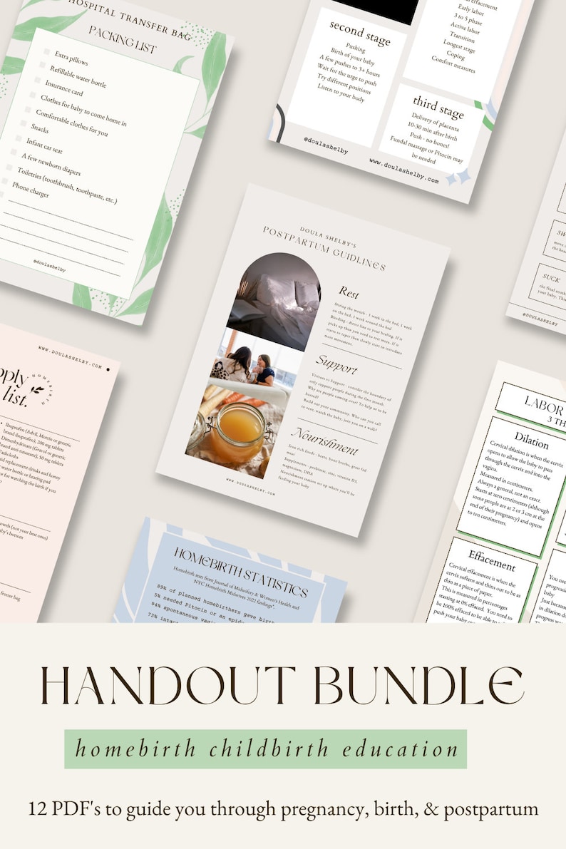 Homebirth Childbirth Education Handout Bundle - Etsy