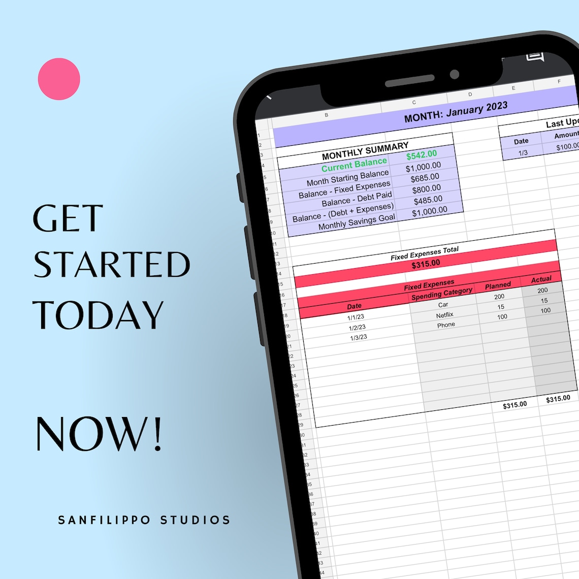 Colorful Monthly Budget Template for Beginners & Young Adults With ...