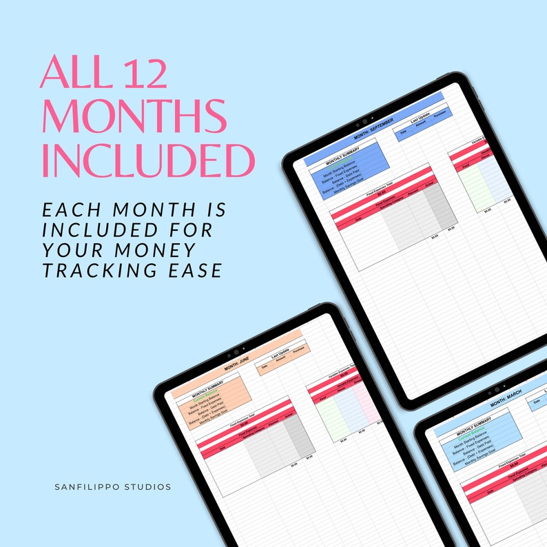 Colorful Monthly Budget Template for Beginners & Young Adults With ...