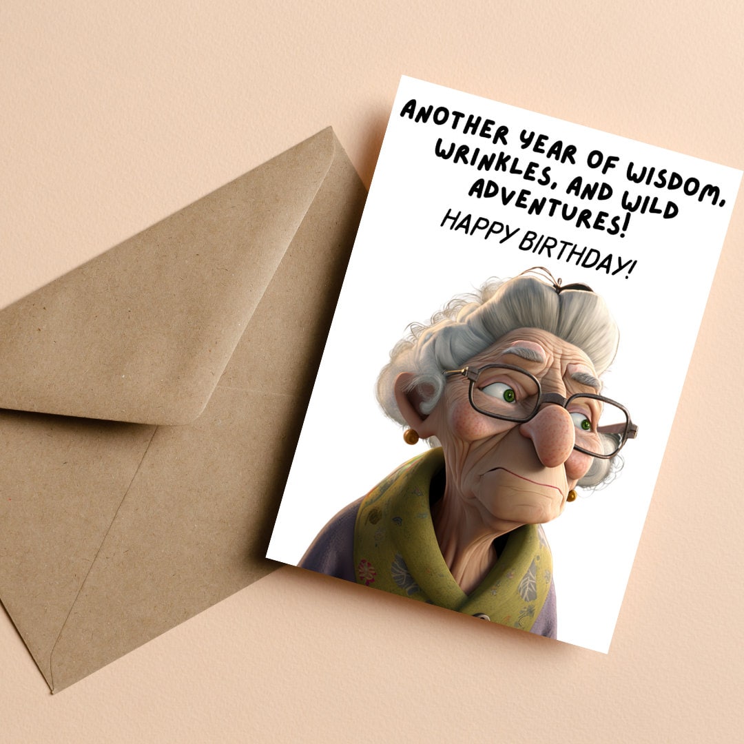 Funny Birthday Greeting Card Gifts for Her Old Lady Funny Card Greeting ...