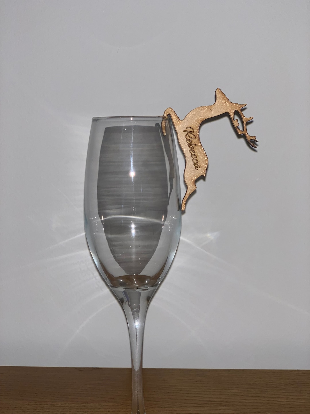 Christmas Personalised Reindeer Glass Decorations Stag Place Names ...