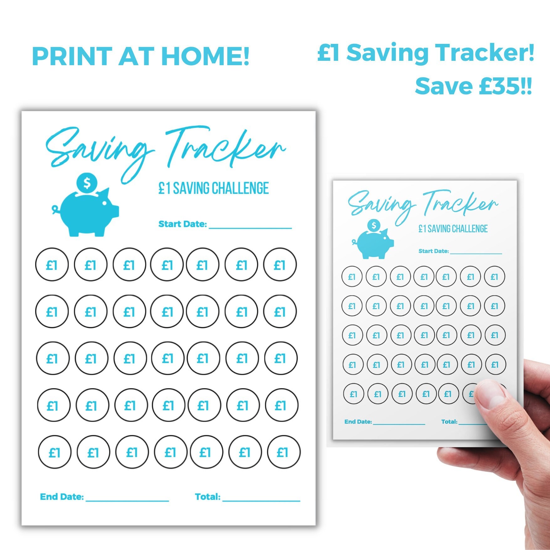 1 Pound Saving Challenge Printable Download | Saving Tracker | Saver ...