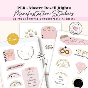 Manifestation Stickers, PLR Resell, Vision Board, Positive Affirmation ...