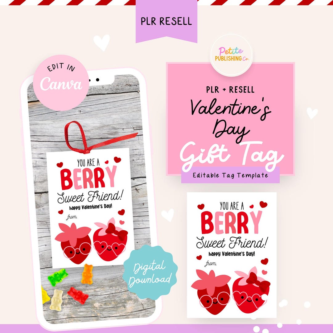 Valentine's Day Gift Tag Printable, Editable Canva Template, Classroom ...