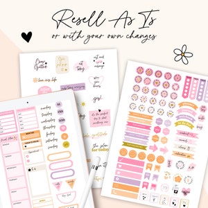 Everyday Digital Stickers, PLR Master Resell Rights, Canva Template ...