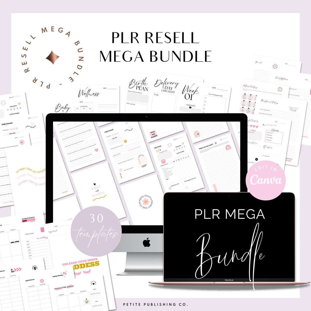 PLR Mega Bundle, Canva Template, Printable PDF, Commercial Resell Rights, Teacher, 2024 Planner ...