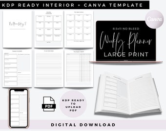 Large Print Planner - Etsy