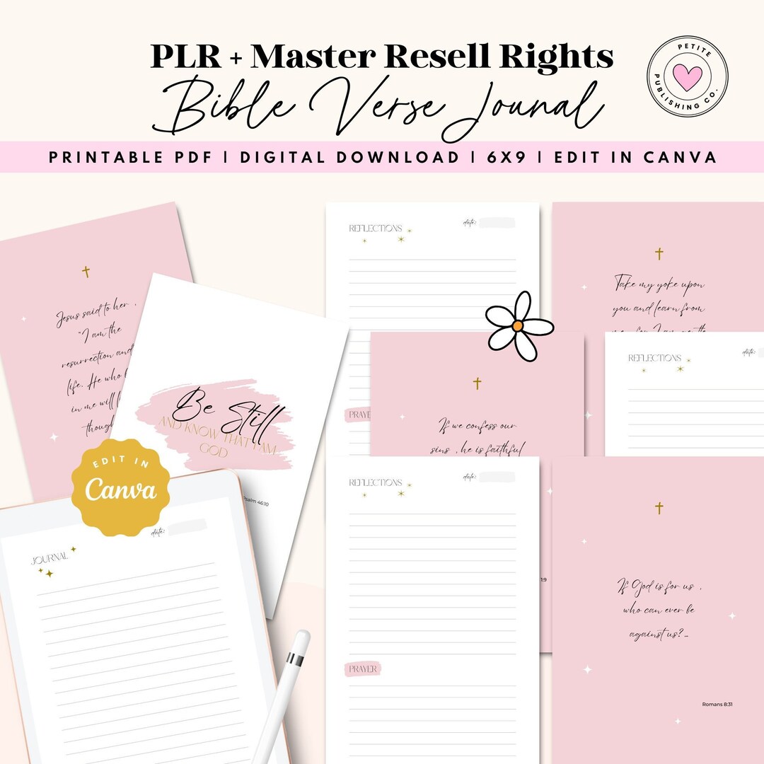 Bible Verse Journal Printable, PLR Resell, Daily Devotional, Prayer ...