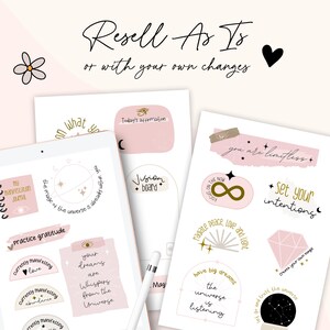 Manifestation Stickers, PLR Resell, Vision Board, Positive Affirmation ...