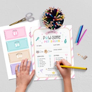Pretend Play Pet Salon Printable, Cute Dog + Cat Groomer Playtime ...