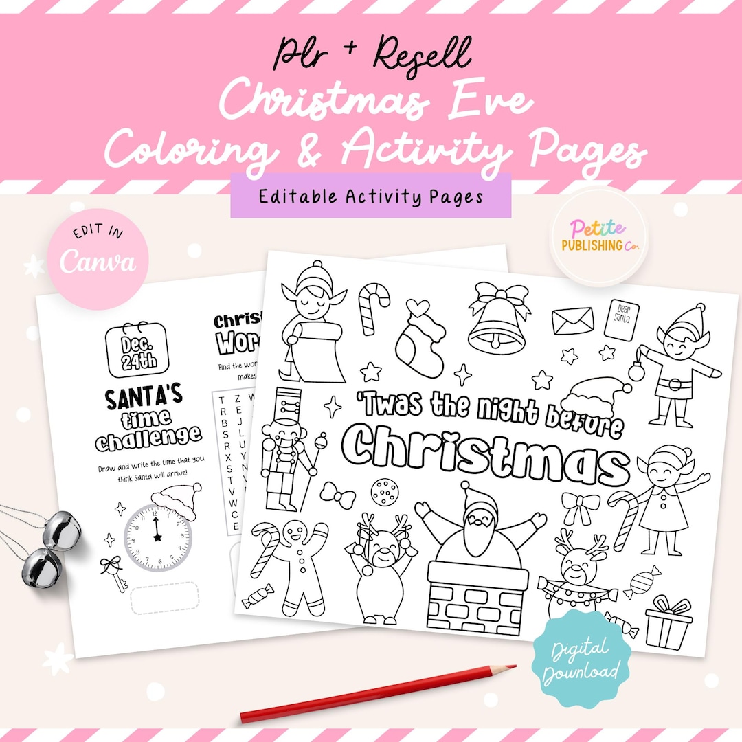 Christmas Eve Coloring & Activity Pages for Kids Printable PDF ...