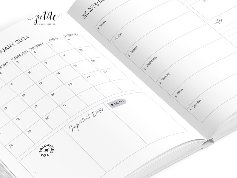 PLR 2024 Planner Printable PDF, Monthly Weekly Planner, Canva Template ...