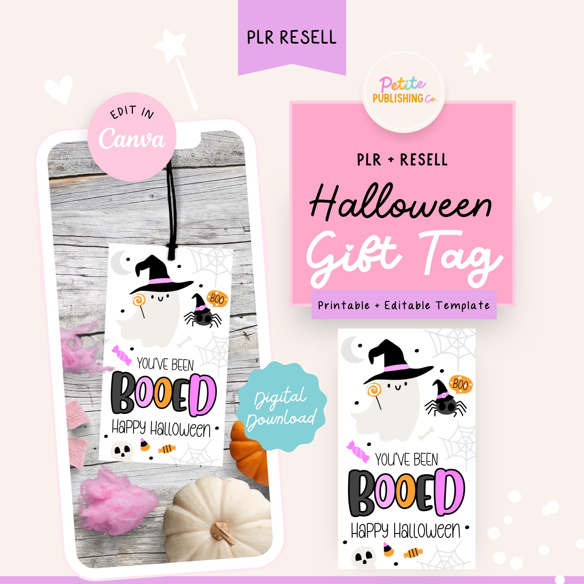 Editable Halloween Gift Tag Printable, PLR Canva Template, You've Been ...