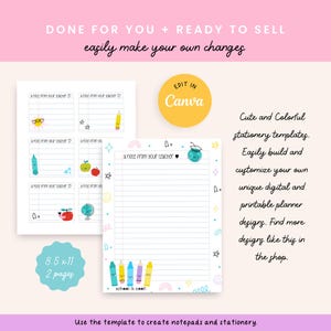 Teacher Notepaper Printable, Cute + Colorful Stationery, Notepad ...