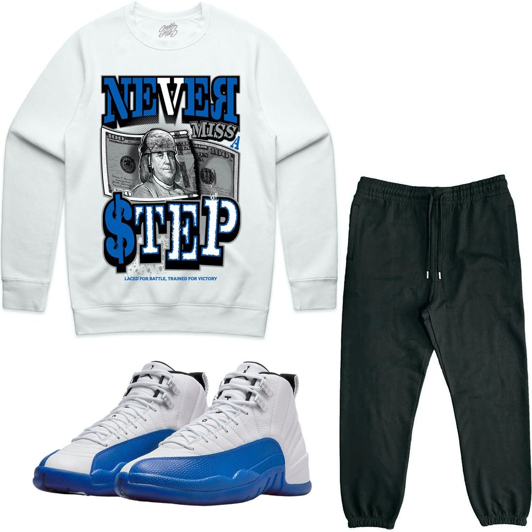Blueberry 12s Sneaker Outfit Jordan Match Sweater & Jogger Sweat Suit ...