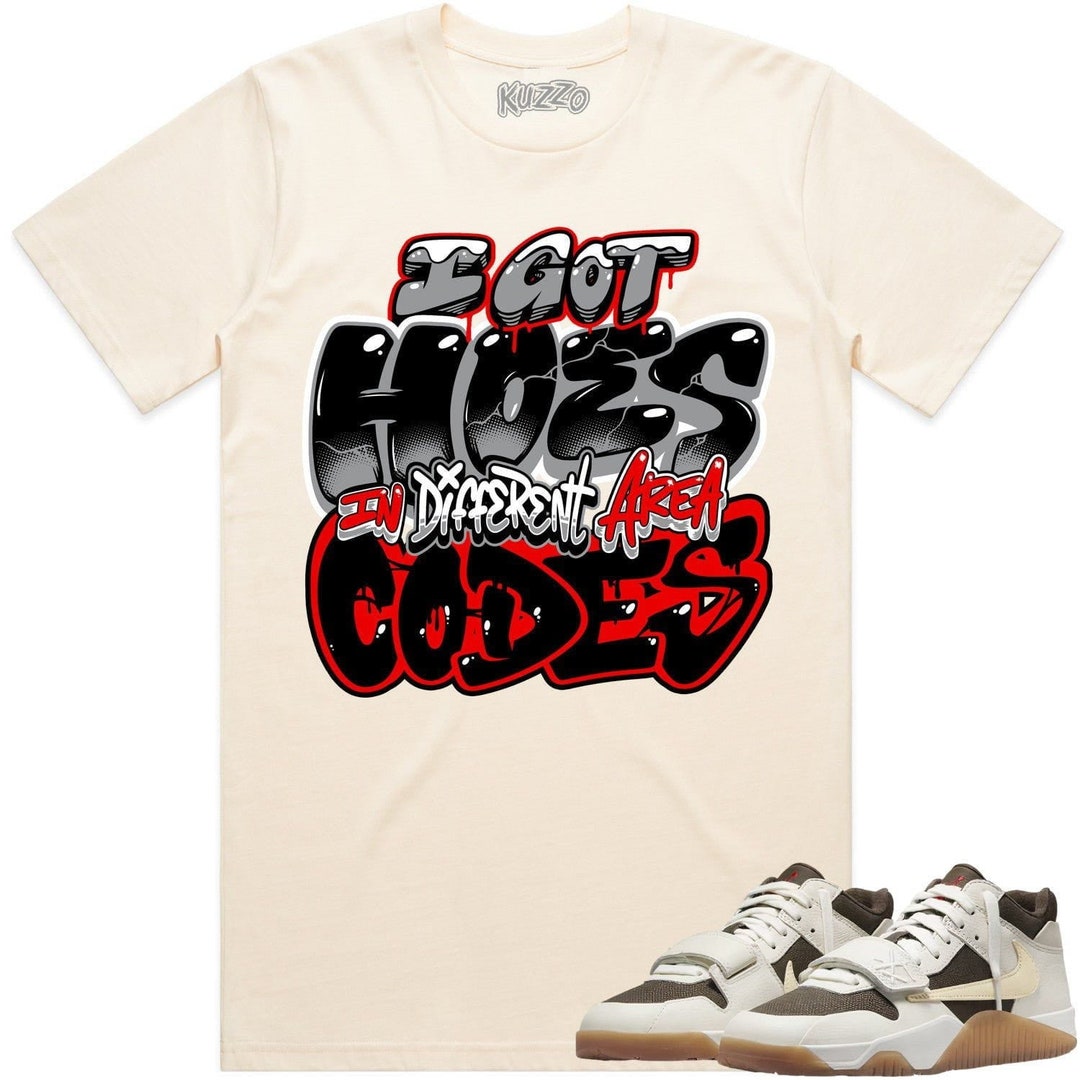 Travis Scott X Jordan Jumpman Jack Sail Shirt to Match RED AREA CODES ...