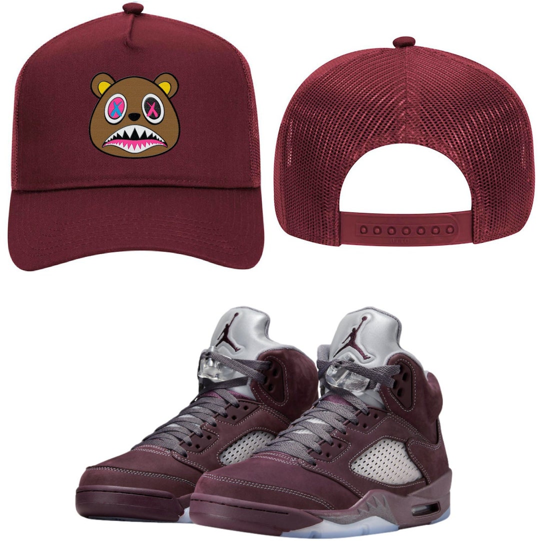 Jordan 5 Burgundy 5s Trucker Hat to Match CRAZY BAWS copy - Etsy