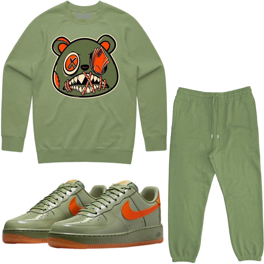 Air Force One Wet Putty Sneaker Outfit Sweater & Jogger Sweat Suit ...