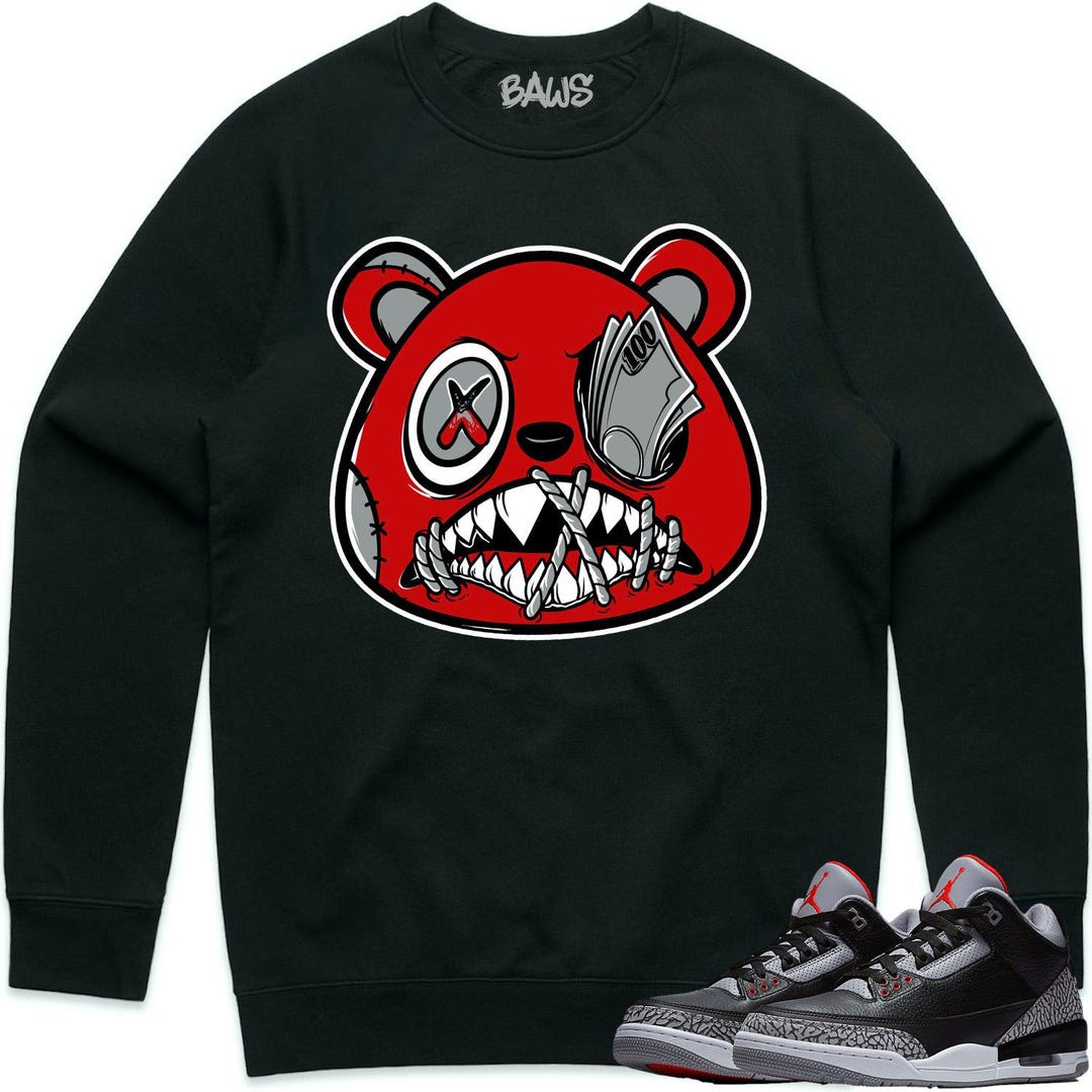 Black Cement 3s Sweater to Match Jordan 3 Sneaker Tees Money Talks Baws ...