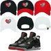 Jordan 4 Bred Reimagined 4s Dad Hat to Match RED HEART BAWS - Etsy