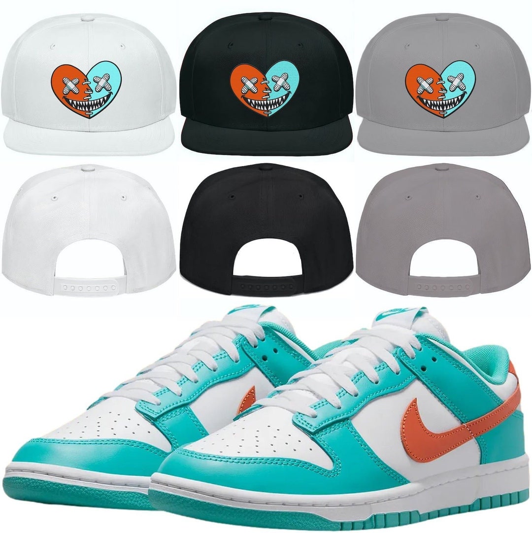Miami Dolphins Dunks Snapback Hat to Match : MIAMI HEART BAWS - Etsy