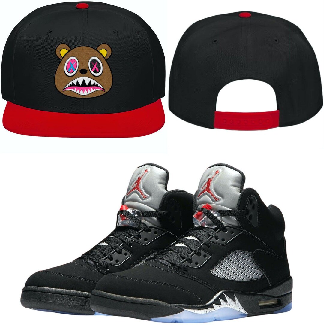 Black Metallic 5s Snapback Hat Jordan 5 Hat to Match Crazy Baws - Etsy