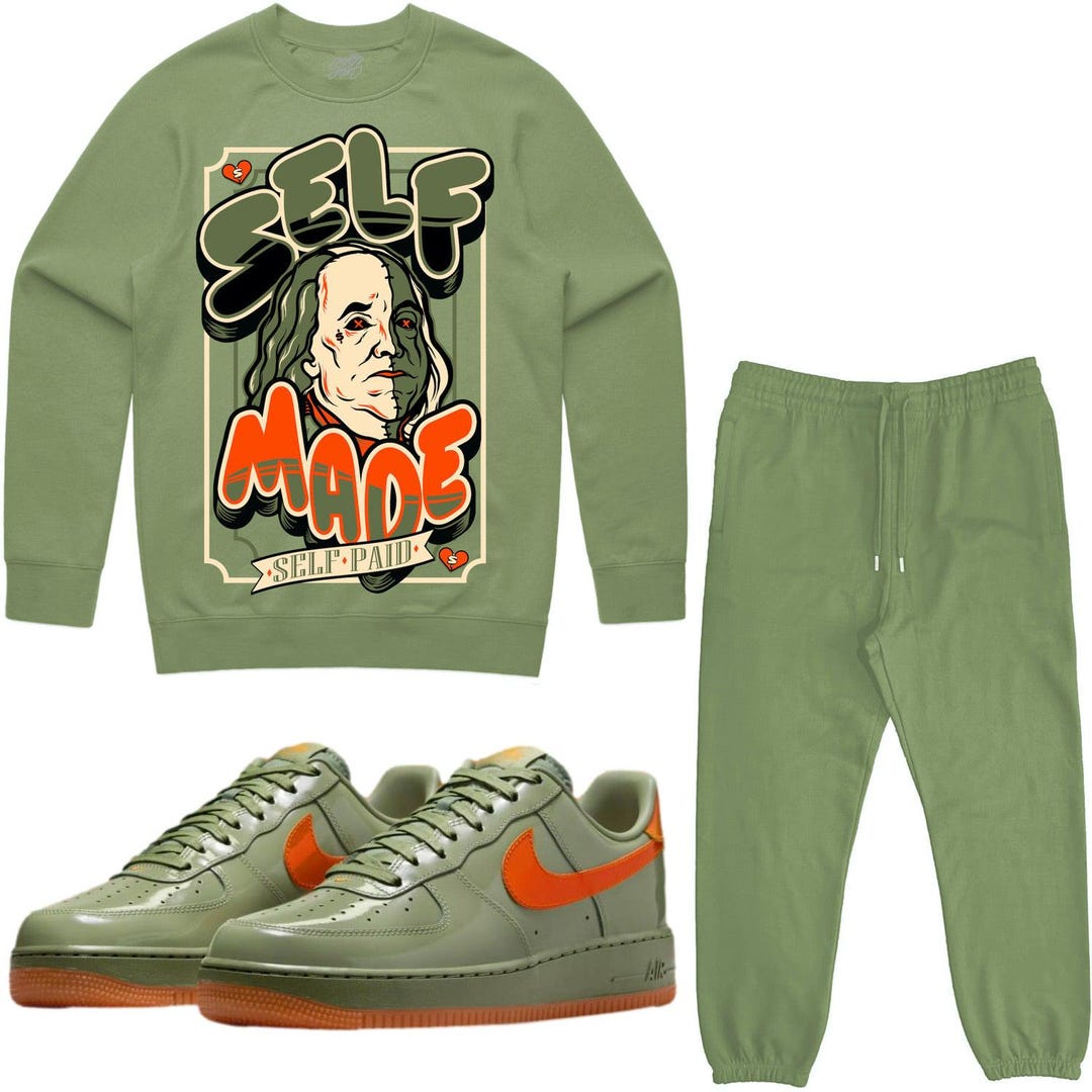 Air Force One Wet Putty Sneaker Outfit Sweater & Jogger Sweat Suit Self ...
