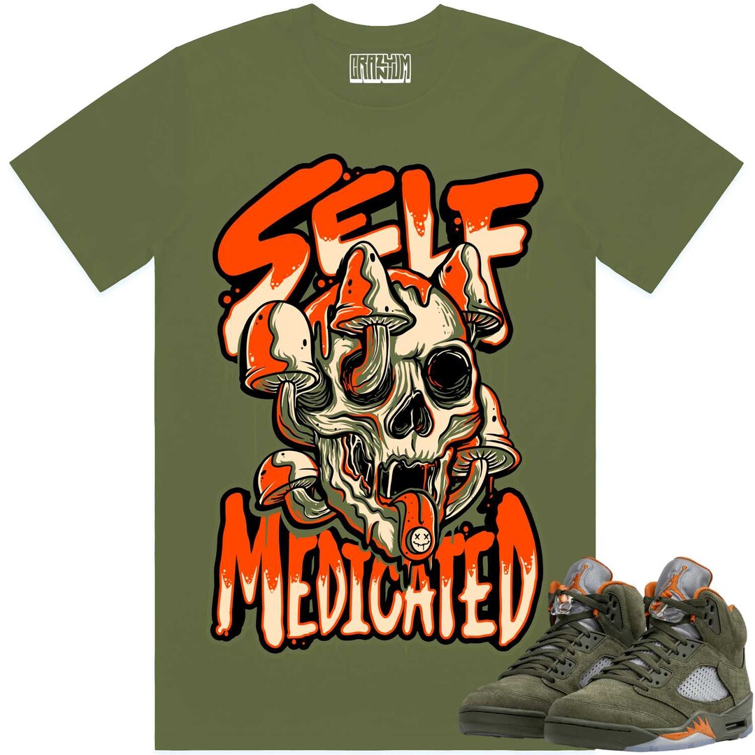 Jordan 5 Olive 5s Shirt to Match CELADON SELF MEDICATED - Etsy