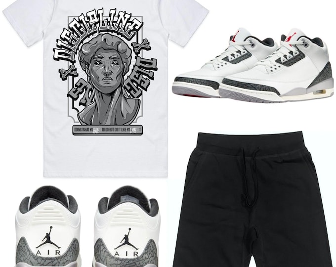 Jordan 3 Cement Grey 3s Sneaker Outfit - Shirt and Shorts - OREO ...
