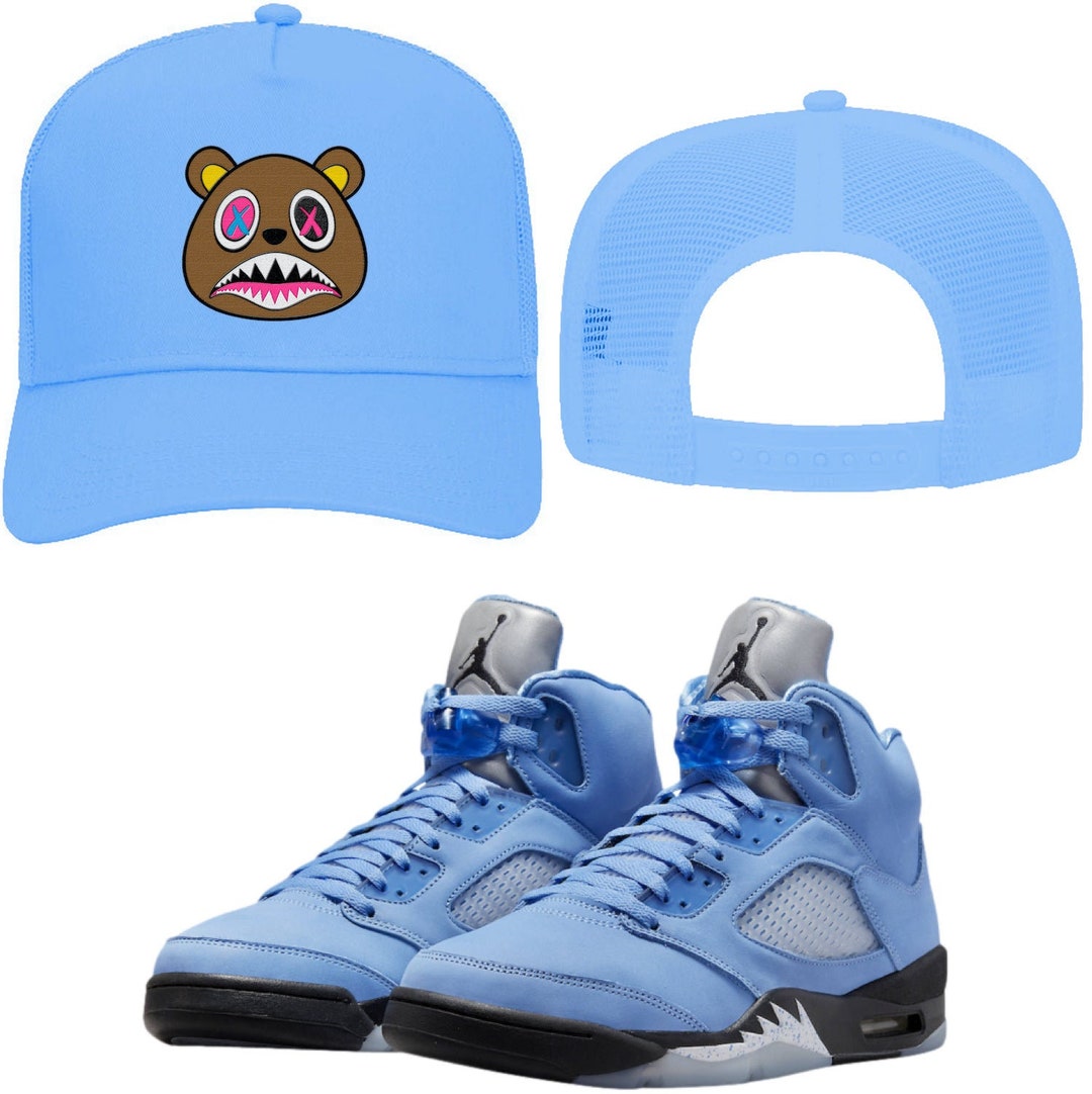 Jordan 5 UNC University Blue 5s Trucker Hat to Match CRAZY BAWS - Etsy