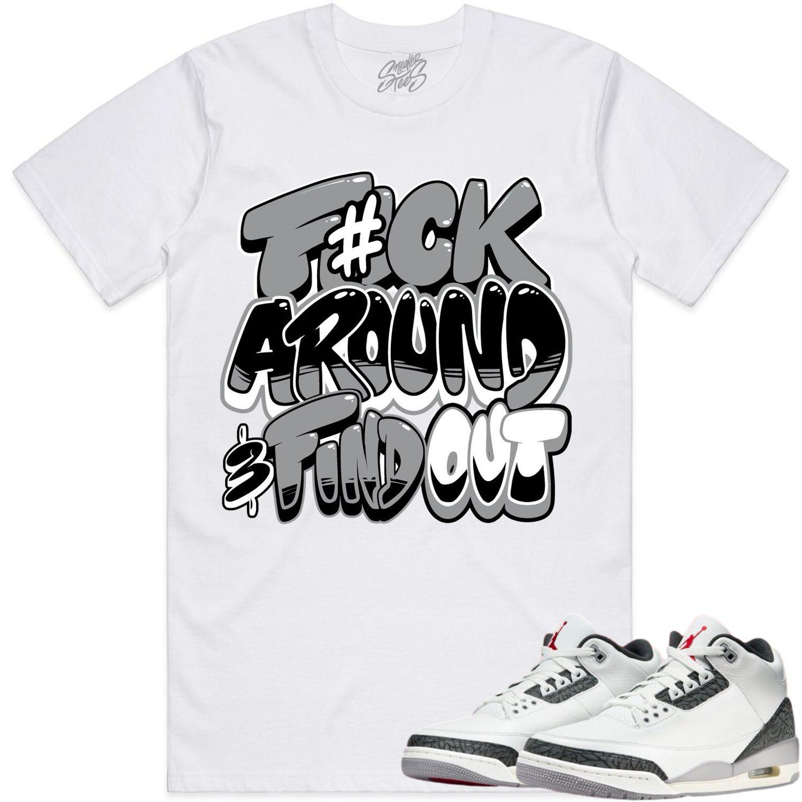 Jordan 3 Cement Grey 3s Sneaker Tees Shirt to Match OREO FCK - Etsy