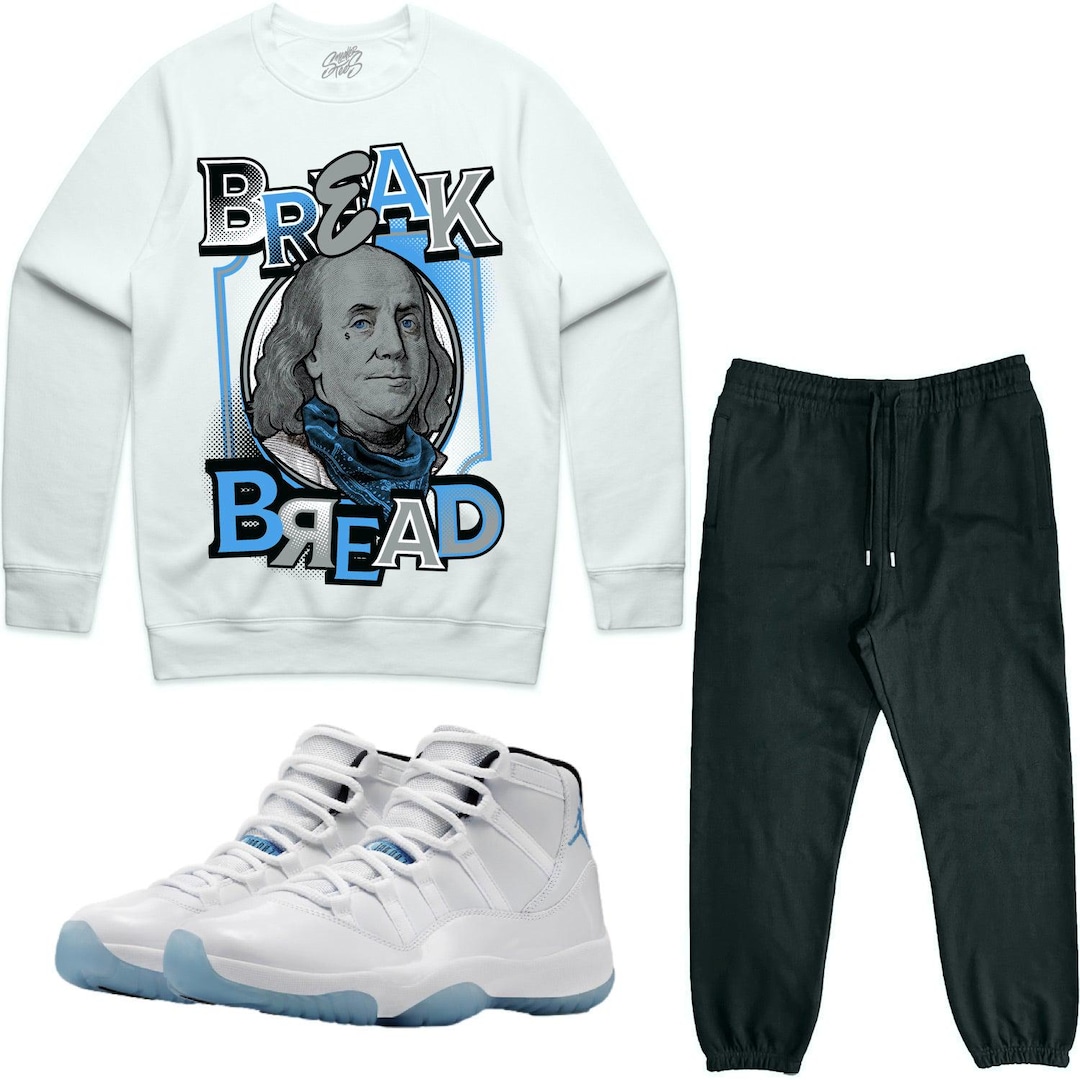 Jordan Legend Blue 11s Sneaker Outfit Sweater & Jogger Sweat Suit Never ...